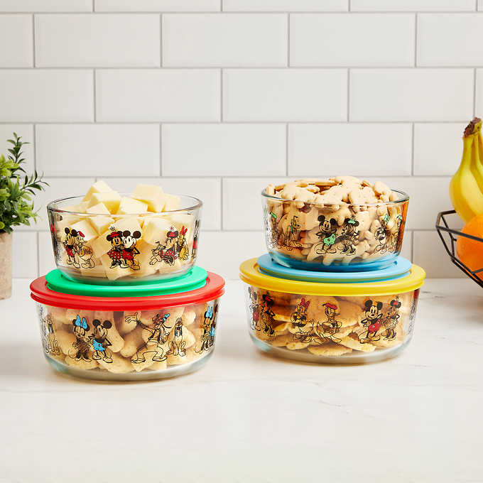 Pyrex 8-Piece Disney Mickey Mouse & Friends Decorated Food Storage Set ...